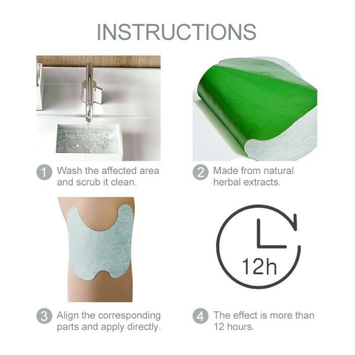 Patch médicamenteux en plâtre pour genou sumifun * 12PCS Soulager l ...