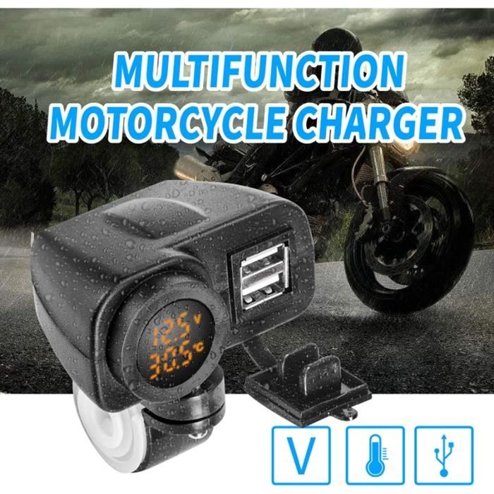 12V Moto Double Chargeur Usb, Prise De Chargeur 5V 2.1A Voltmètre À ...