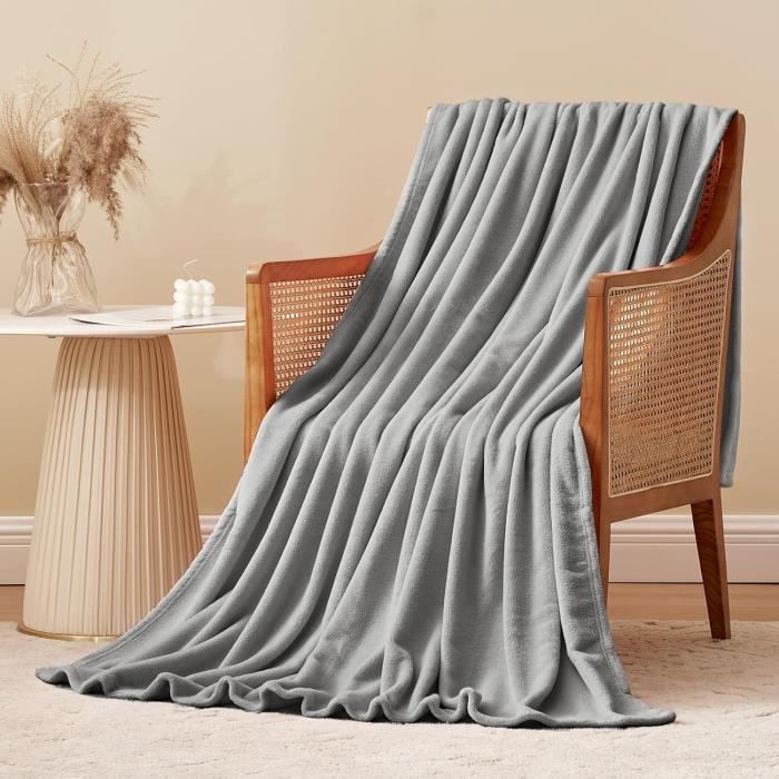 Plaid Canape Polaire 130X150 - Plaid Gris Couverture Lit Jete De Canape ...