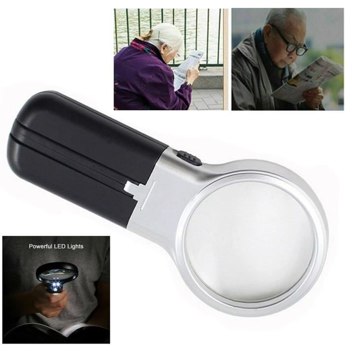 Loupe Optique - YWEI - Loupe de journal avec support, lumière LED 16X ...