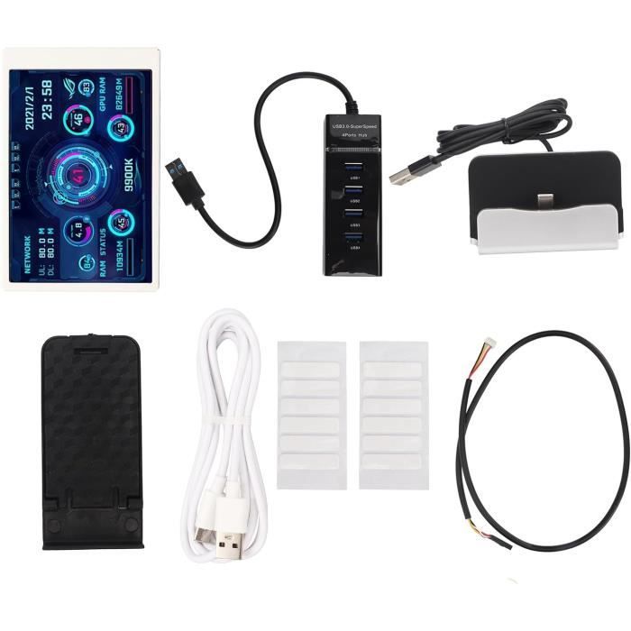 3,5 Pouces Ips Usb Mini Écran, Pc Cpu Ram Hdd Data Monitor Pc Affichage ...