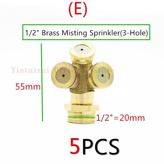 Arrosage,Arroseur de brumisation en laiton, buse réglable pour l'arrosage du jardin et de la ...
