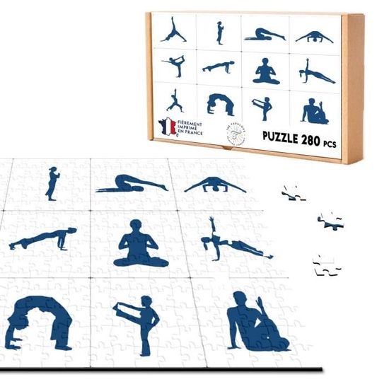 Puzzle Classique 280 pièces Positions de Yoga Asanas Meditation Bien ...