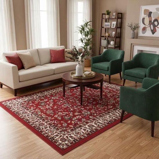 VIMODA Tapis oriental classique Motifs orientaux - Rouge -120x170 cm ...