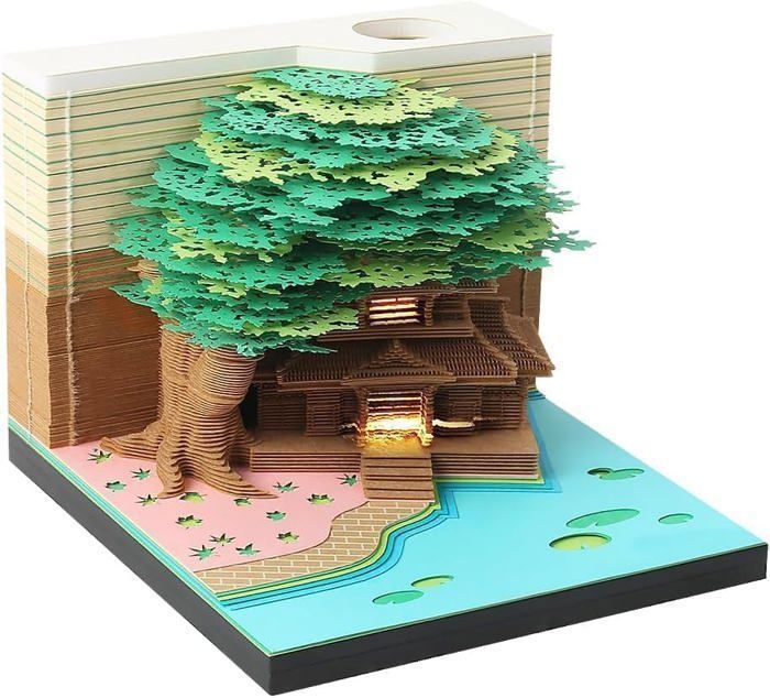 Arbre vert Bloc Note 3D Calendrier 2025, Calendrier de Bureau Creatif ...