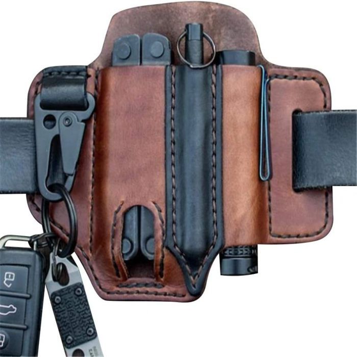 Étui multi-outils pour ceinture, organiseur de poche EDC en cuir pour ...