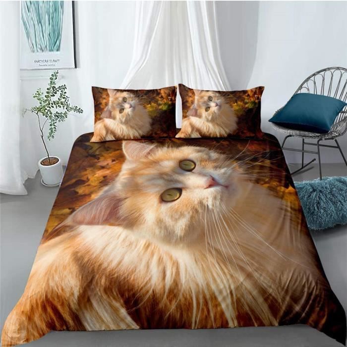 Housse de Couette Chat Mignon - Marque Inconnue - 135x200cm ...