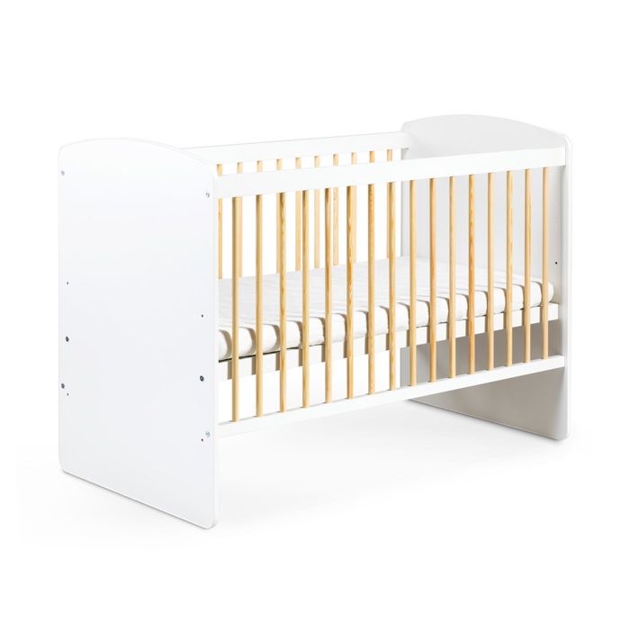 Kmbaby Lit Bébé 120x60 cm Pin-Aubier Avec Matelas et Sommier À Lattes ...