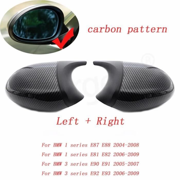 Fibre de carbone pré-lci - Carbon Fiber Look Black Rearview Side Mirror cover Caps for E90 E91 ...