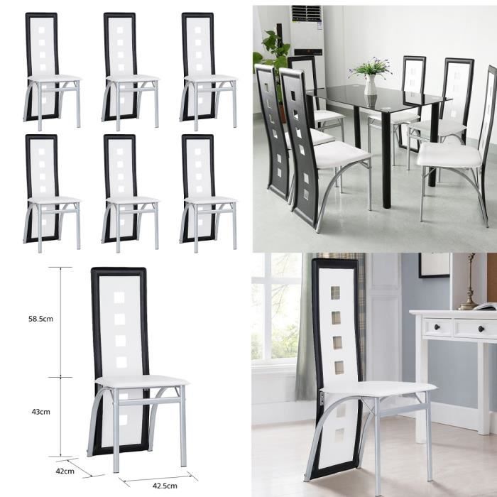 Chaises de salle à manger à six trous - Simili Blanc - H 101,5 cm ...