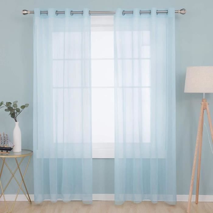 VOILE - VOILAGE Deconovo Lot de 2 Rideaux Voilages à Oeillets pour ...