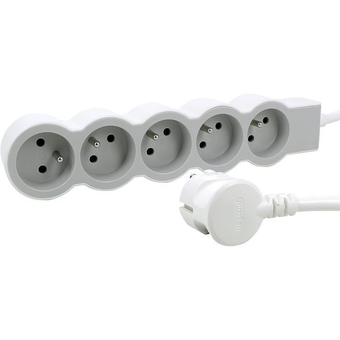 Multiprise Extra-Plate - 5 Prises De Courant Avec Terre - Avec Cordon 3 ...