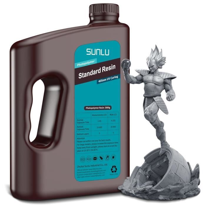 Imprimante 3D Resine 3KG, Résine UV Rapide de 405 nm, Résine 3D Photopolymère Standard pour ...