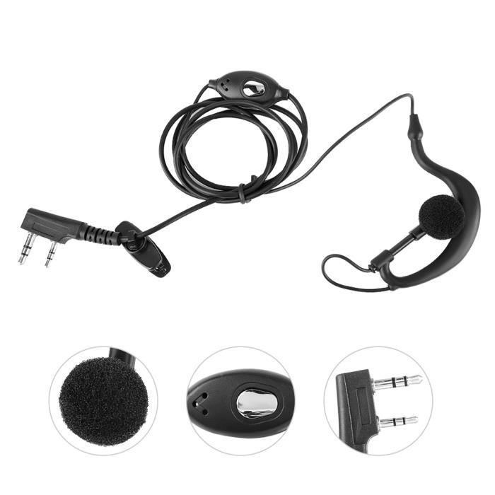 Cikonielf écouteur PTT K tête Tube talkie-walkie PTT micro écouteur ...