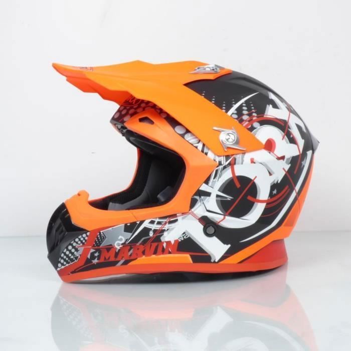 Casque pour moto cross enduro Torx Marvin Eyes Neon Orange/Red Mat ...