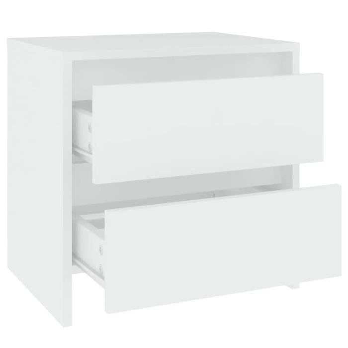 ABB Tables de chevet 2 pcs Blanc 45x34,5x44,5 cm Aggloméré - Qqmora ...