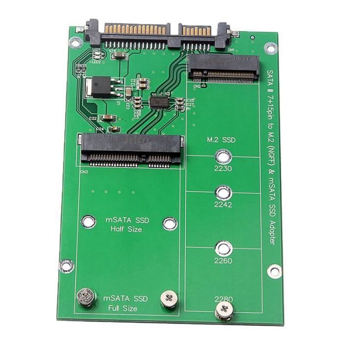 Carte de Conversion de 2.5 Pouces M.2 Ngff Msata 2-En-1 Plusieurs Tailles Ssd Vers Sata Iii ...