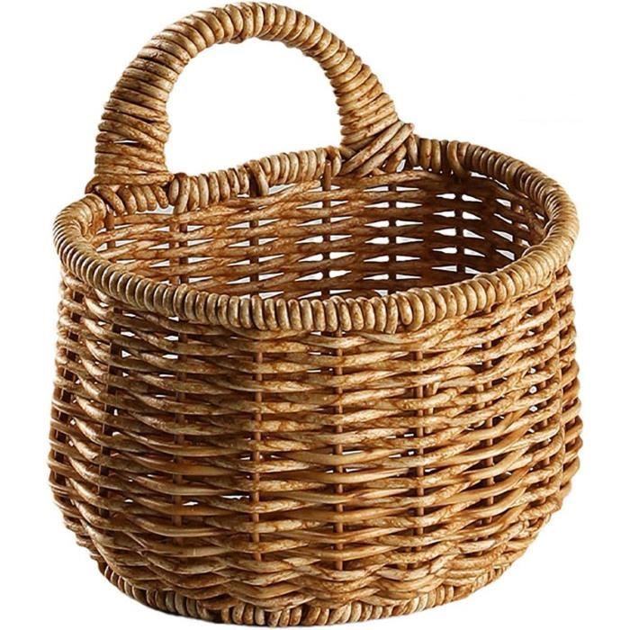 Wood.L Paniers de Rangement Suspendus - Rangement Mural en Osier pour ...