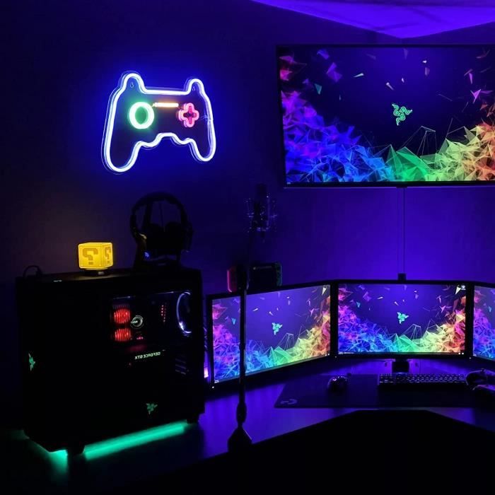 Lampe Gaming Mur - Enseigne Lumineuse Néon pour Chambre de Gamer ...