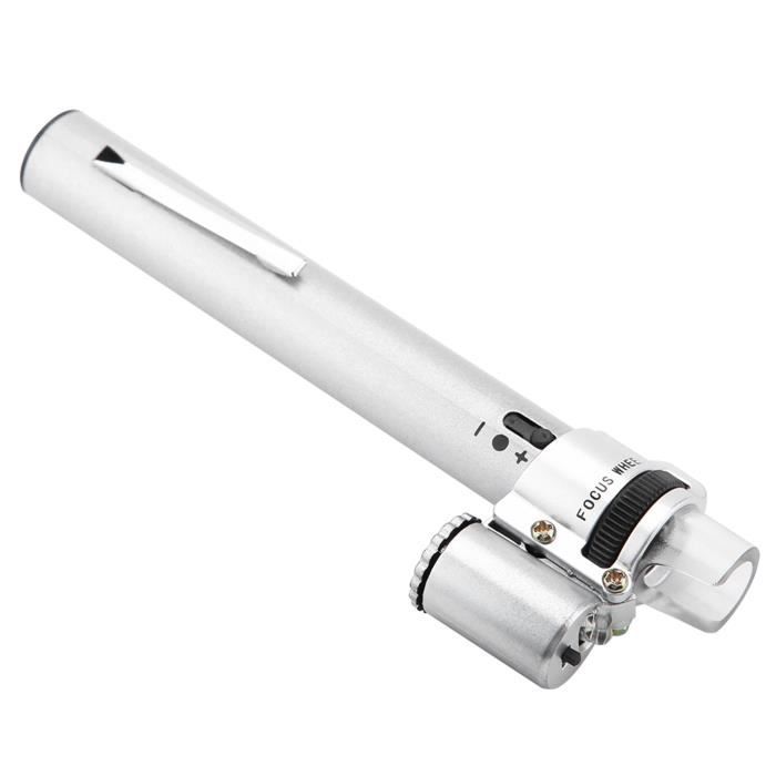 Mini microscope 100x Microscope de Poche éclairé par LED 100X, Pochette ...