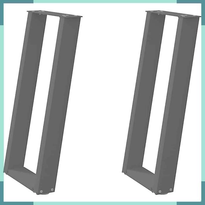 ASHATA Pieds de table console forme de U 2 pcs noir 28x(72-73)cm acier ...