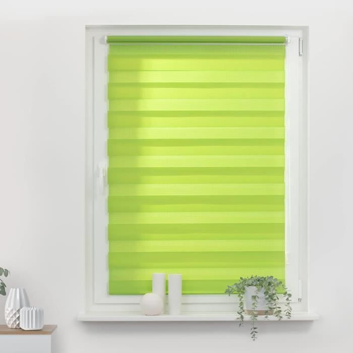Store déroulant Klemmfix - Vert - 100 cm x 150 cm - Effet brise-vue ...