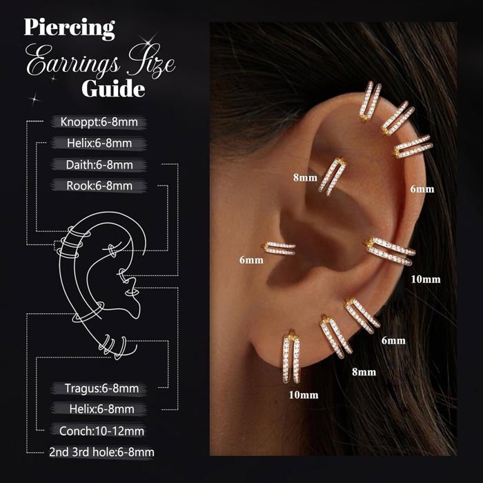 Diamday Piercing Helix Boucle D'oreille Créoles Acier Chirurgical ...