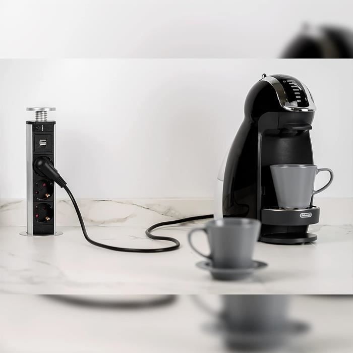Multiprise Multiprise Rétractable Avec 3 Prises Schuko Eu Et 2 Ports ...