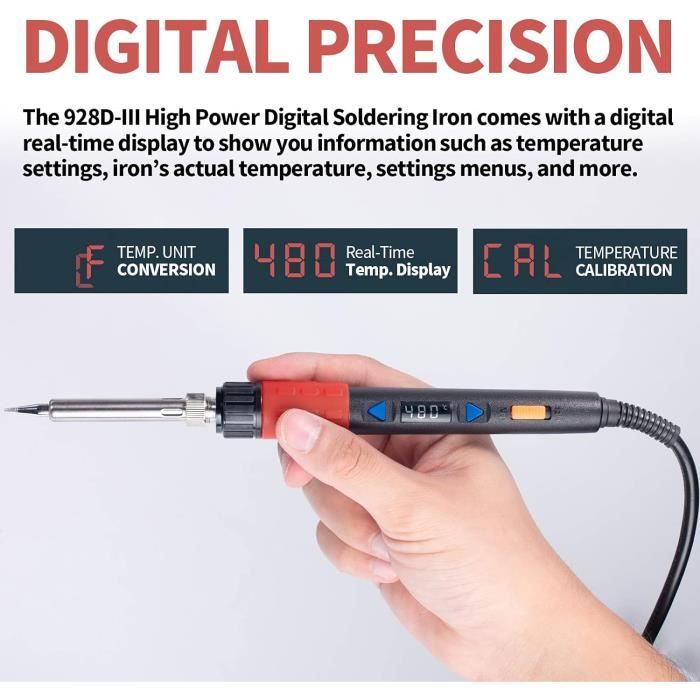 YIHUA 928D-III 110W Fer a souder numérique portatif avec fonction de stabilisation de la ...