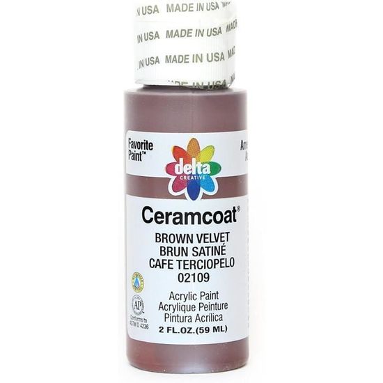 Plaid:Delta La Peinture Acrylique Ceramcoat 2 onces-Brown Velvet-Opaque ...