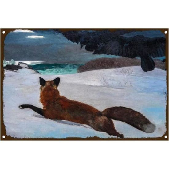 Poster Métallique Affiche,Renard des Animaux de la forêt,Peinture Art ...