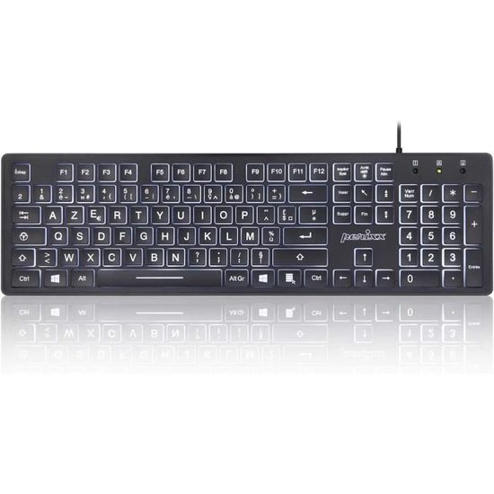 Clavier - PERIXX - PERIBOARD-317 - Rétroéclairé LED blanche - Filaire ...