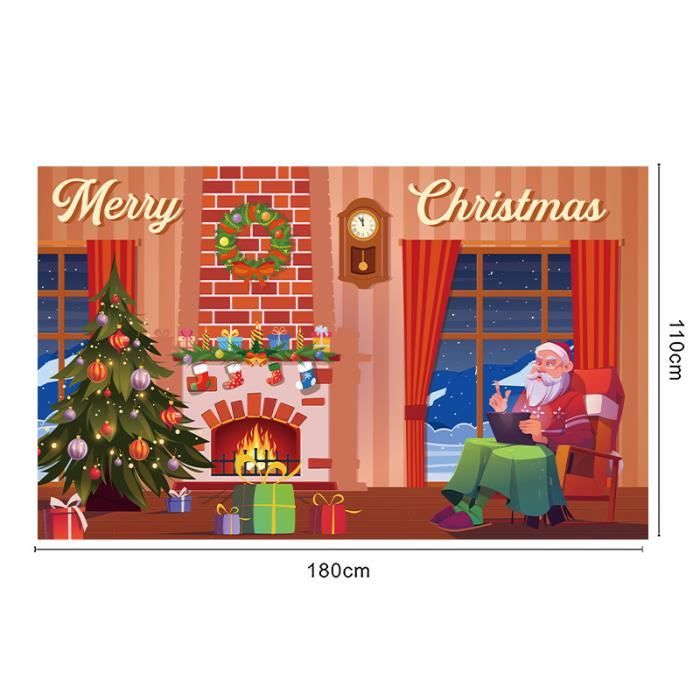 Toile de fond sur le thème de Noël 180x110cm, thème « Merry Christmas ...