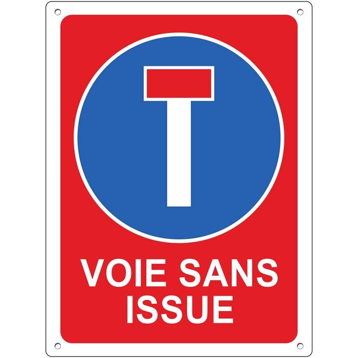 Signalisation de bureau Pubblimania Voie sans Issue Panneau en ...