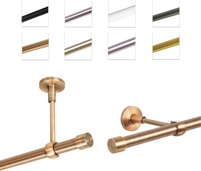 Tringle À Rideaux 160 Cm - Tringle À Rideaux Pour Montage Mural Ou Au Plafond - Cuivre En Métal ...