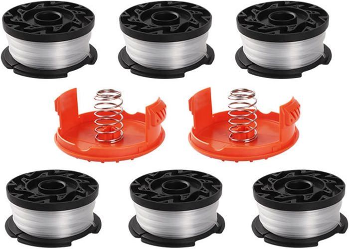 Lot de 6 bobines de fil de rechange pour coupebordures sans fil Black&Decker, avec 2 capuchons ...