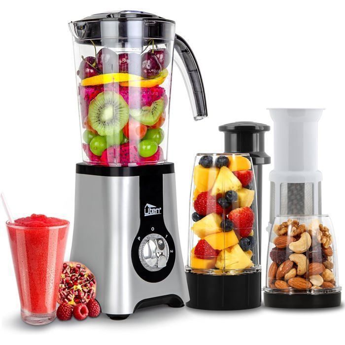UTEN Blender Smoothie 1.25L,Blender Mixeur - 380 W - 3 vitesses - 2 en ...