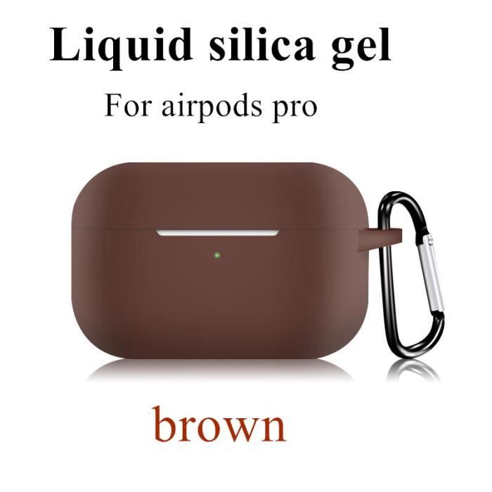 Couleur Marron Étui Airpods 3 Pro En Silicone Liquide Coque