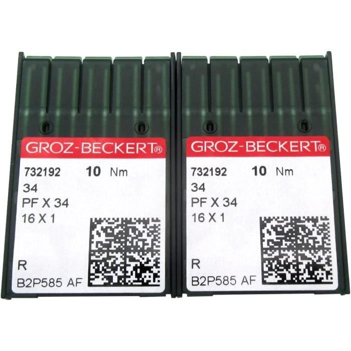 Groz-Beckert Lot de 20aiguilles dans une boîte en plastique transparent 16x1 PFX34 compatibles ...