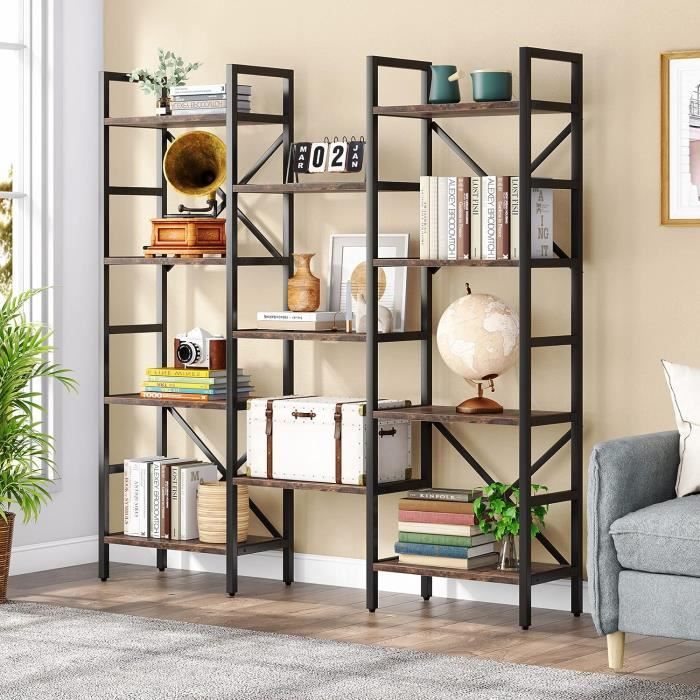 Tribesigns Bibliothèque à 4 étages, étagère Industrielle sur Pied, 11 ...