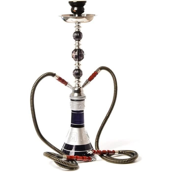 Chicha Le 20 '' Noir Aluminium Narguilé Chicha & 2 Noir Lavable Tuyau ...