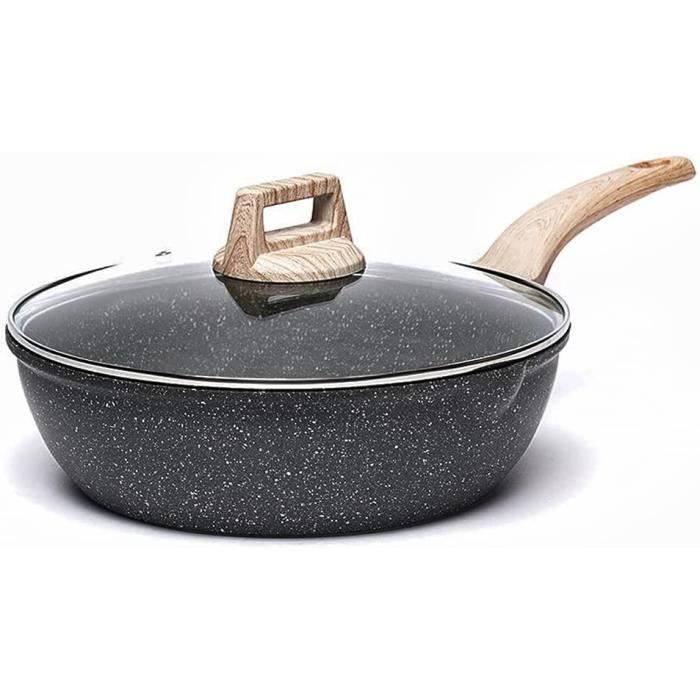 Poele Induction, Sauteuse 28cm avec Couvercle, Revêtement Antiadhésif ...