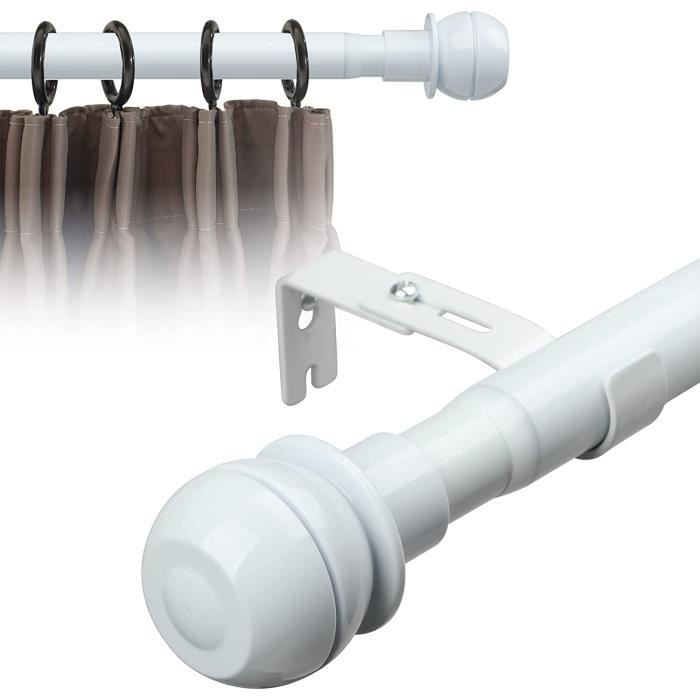 Tringles à Rideau avec Embouts Ronds, Tringles à Rideaux Extensibles de 81 à 240 cm, Tringle à ...