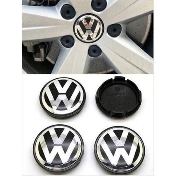 Lot de 4 Centre de Roue Cache Moyeu VW 56mm logo volkswagen emblème ...