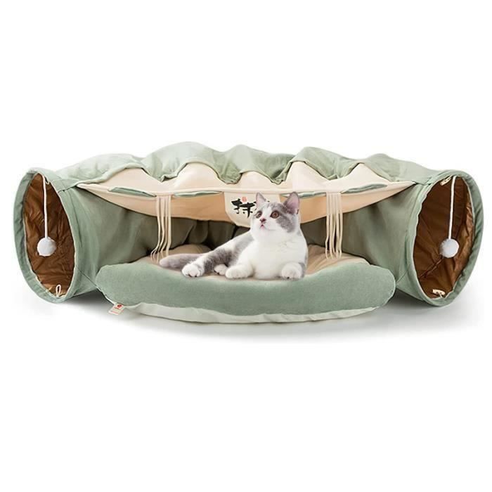 Lit pour ChatTunnel pour Chat avec Tapis Lit Grotte pour Chat avec 2 ...