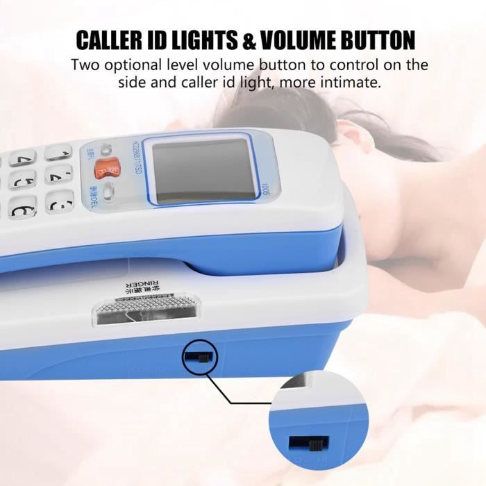 Duokon Téléphone mural FSK/DTMF identification de l'appelant téléphone téléphone filaire bureau ...