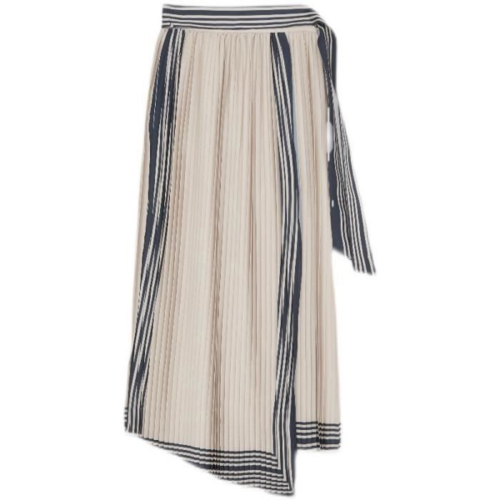Jupe plissée irrégulière en dentelle rétro pour femme,jupe mi-longue ...