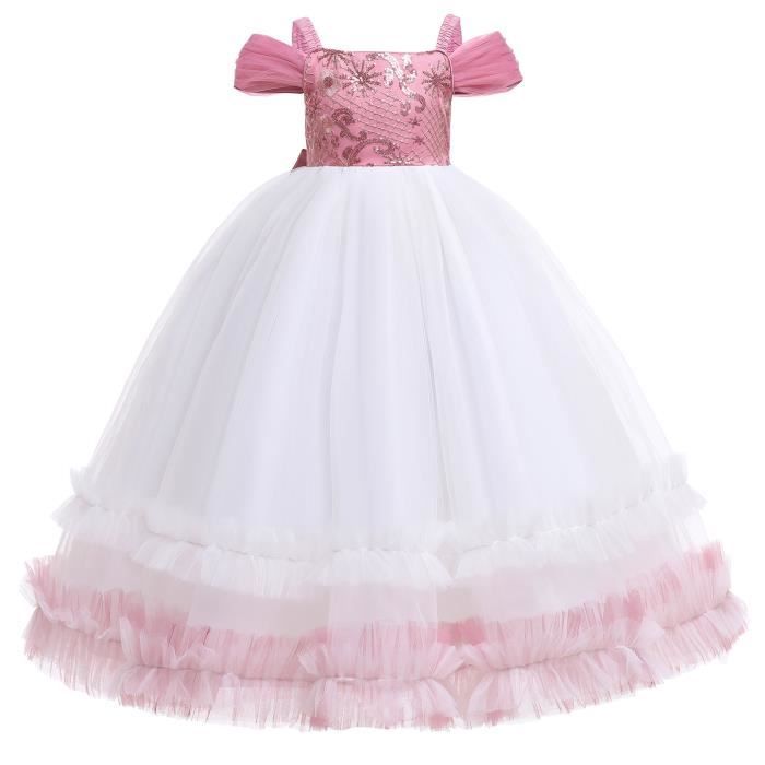 Robe Fille Enfants Noeud en dentelle Chic Impression nouvelles manches ...