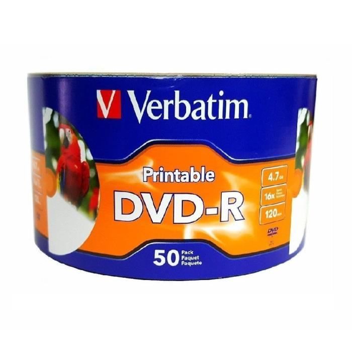 50 DVD-R Verbatim imprimable - Cdiscount Informatique