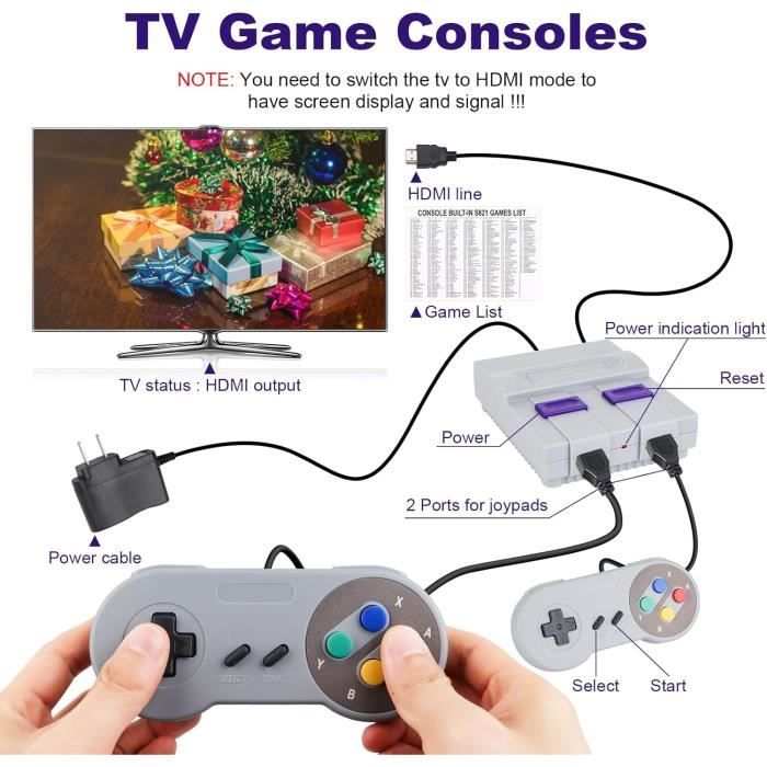 Console de jeu rétro classique HDMI - - 821 jeux vidéo intégrés ...